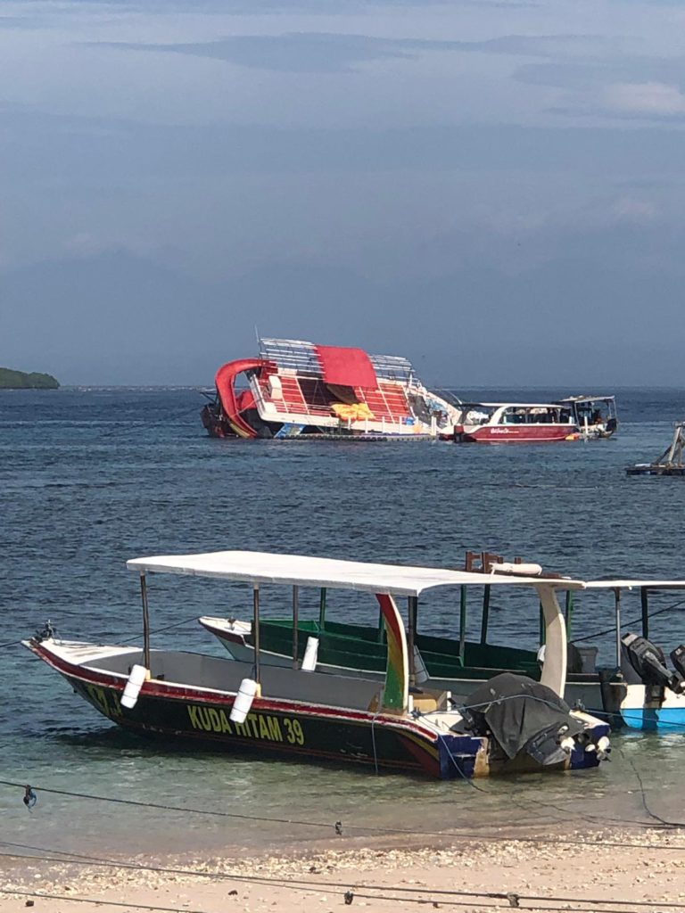 Bali Ocean Cruise Pontoon Sinks | Bali Discovery